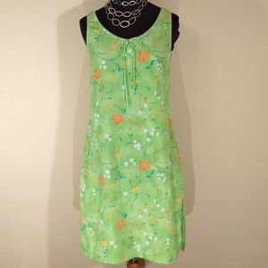 Cue | Dresses | Limechartreuse Orange White Floral Dress | Poshmark